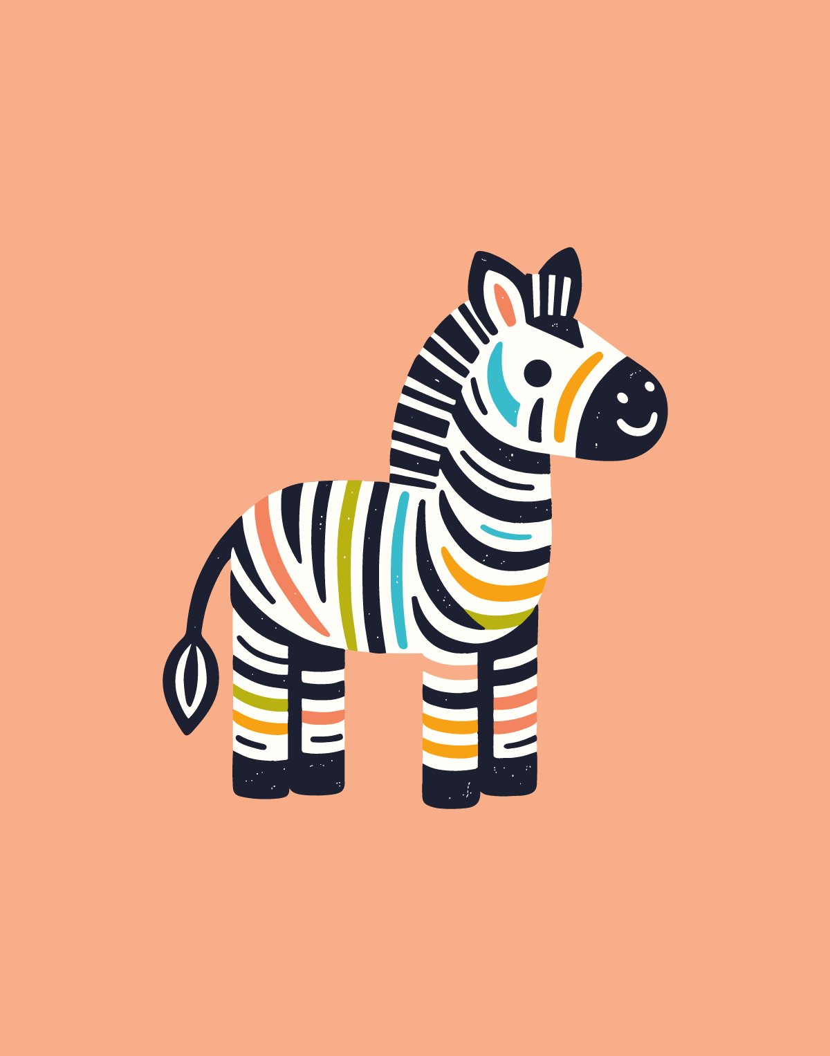 Zesty Zebra – Animals – Kids Room Poster/print - My Travel Posters
